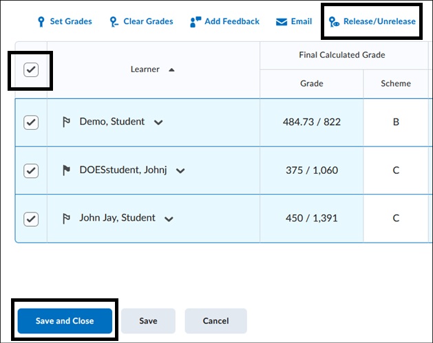 Release Final Calculated Grades to Students in Brightspace | John Jay College of Criminal Justice